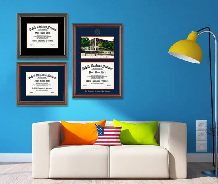 CSI - CUNY Diploma Frame w/Tassel – Black Gold Trim – Black/Gold Mat