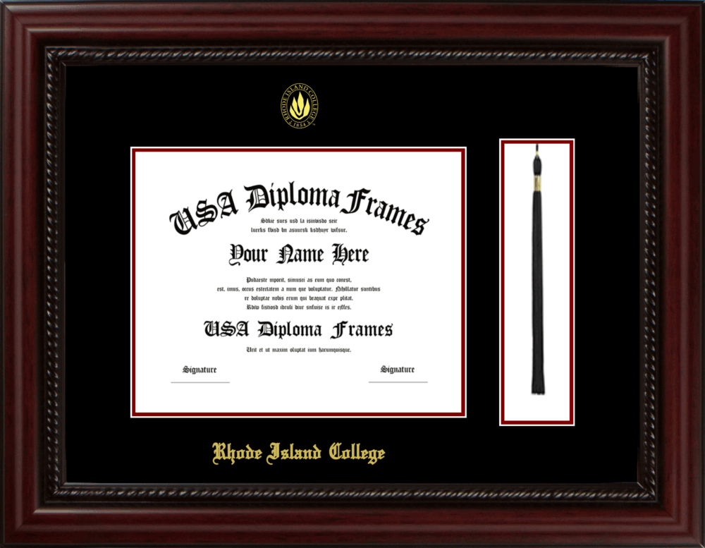 Rhode Island College Diploma Frame with Tassel - Executive Cherry Rope ...
