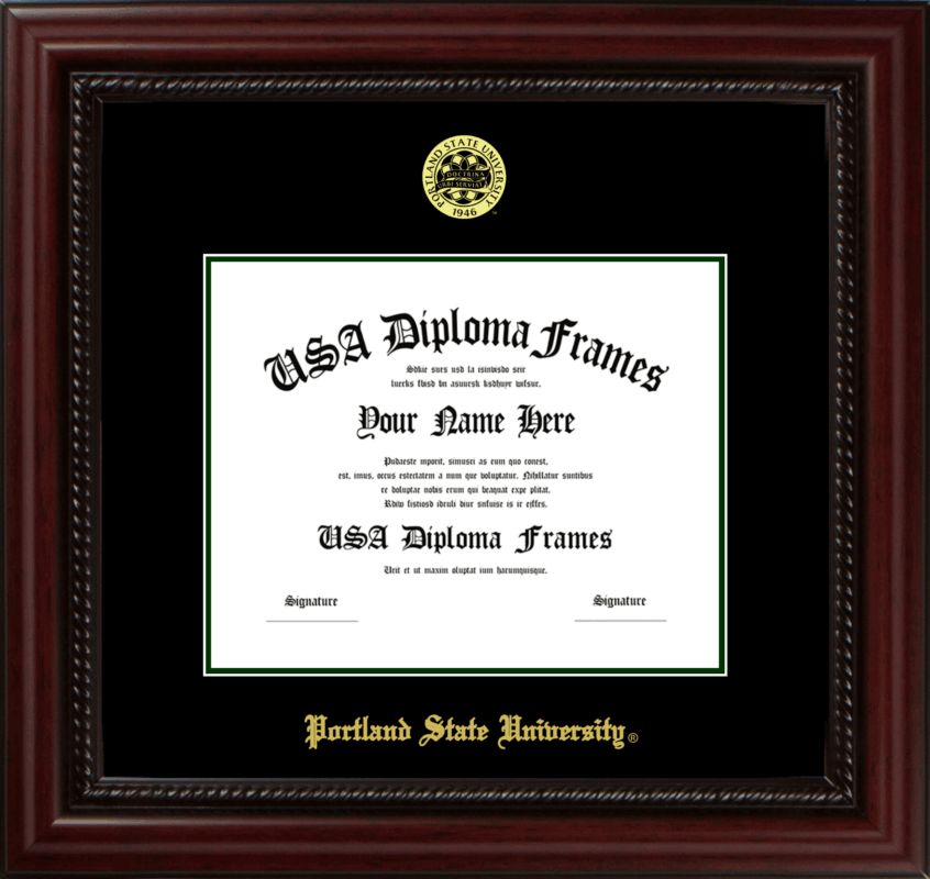 Portland State University Diploma Frame - Executive Cherry Rope - Black ...