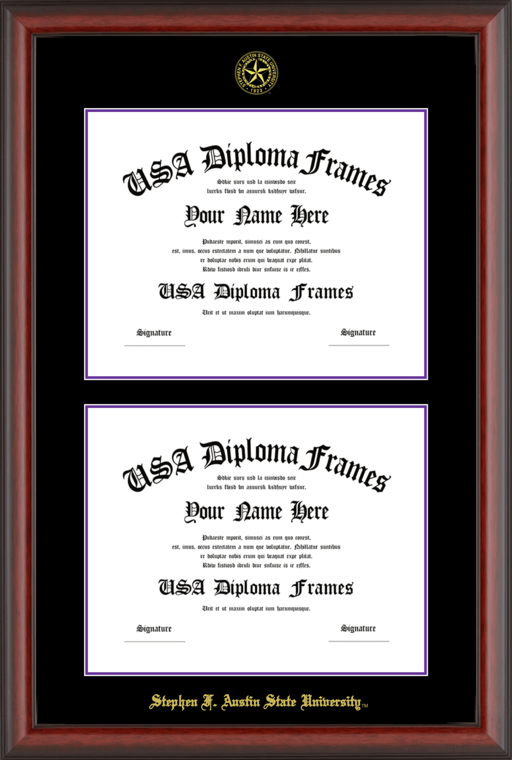 Stephen F. Austin State University SFA Double Diploma Frame - Double ...