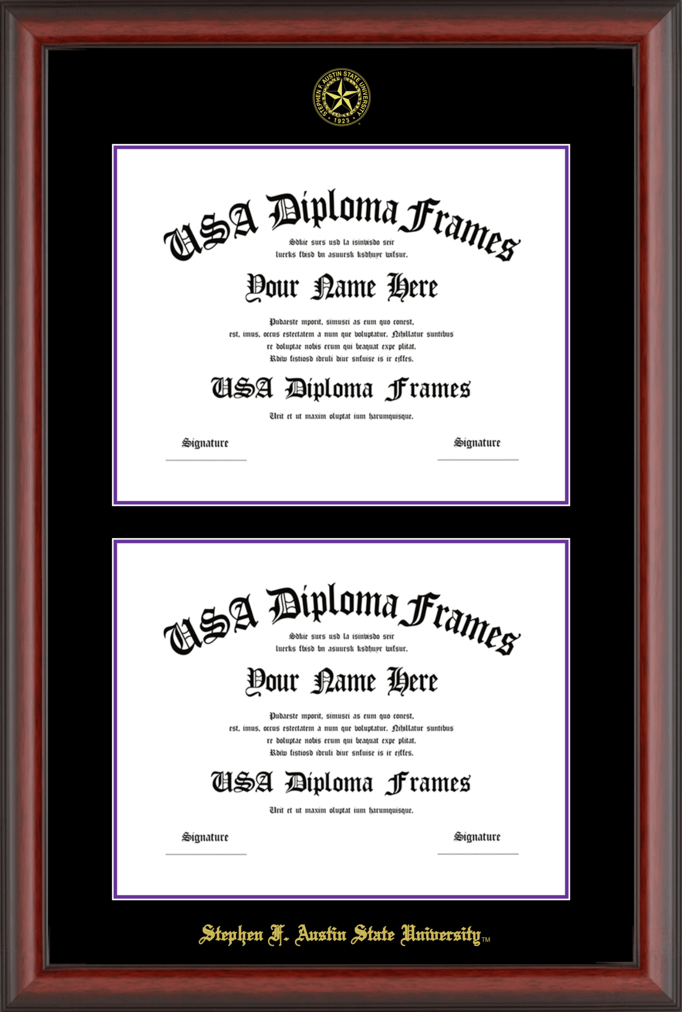 Stephen F. Austin State University SFA Double Diploma Frame - Double ...